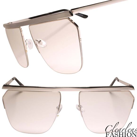 Kiss | Accessories | Hip Hop Rapper Silver Square Clear Lens Glasses ...